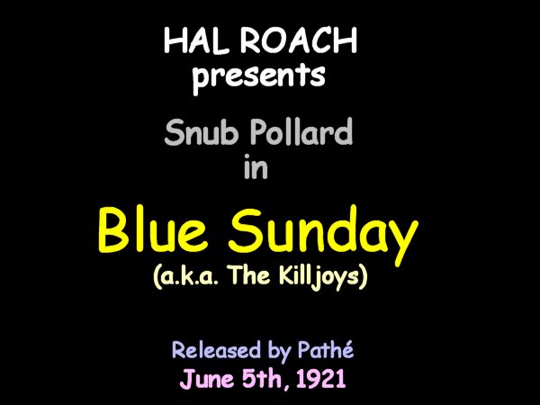 Blue Sunday (1921) title card